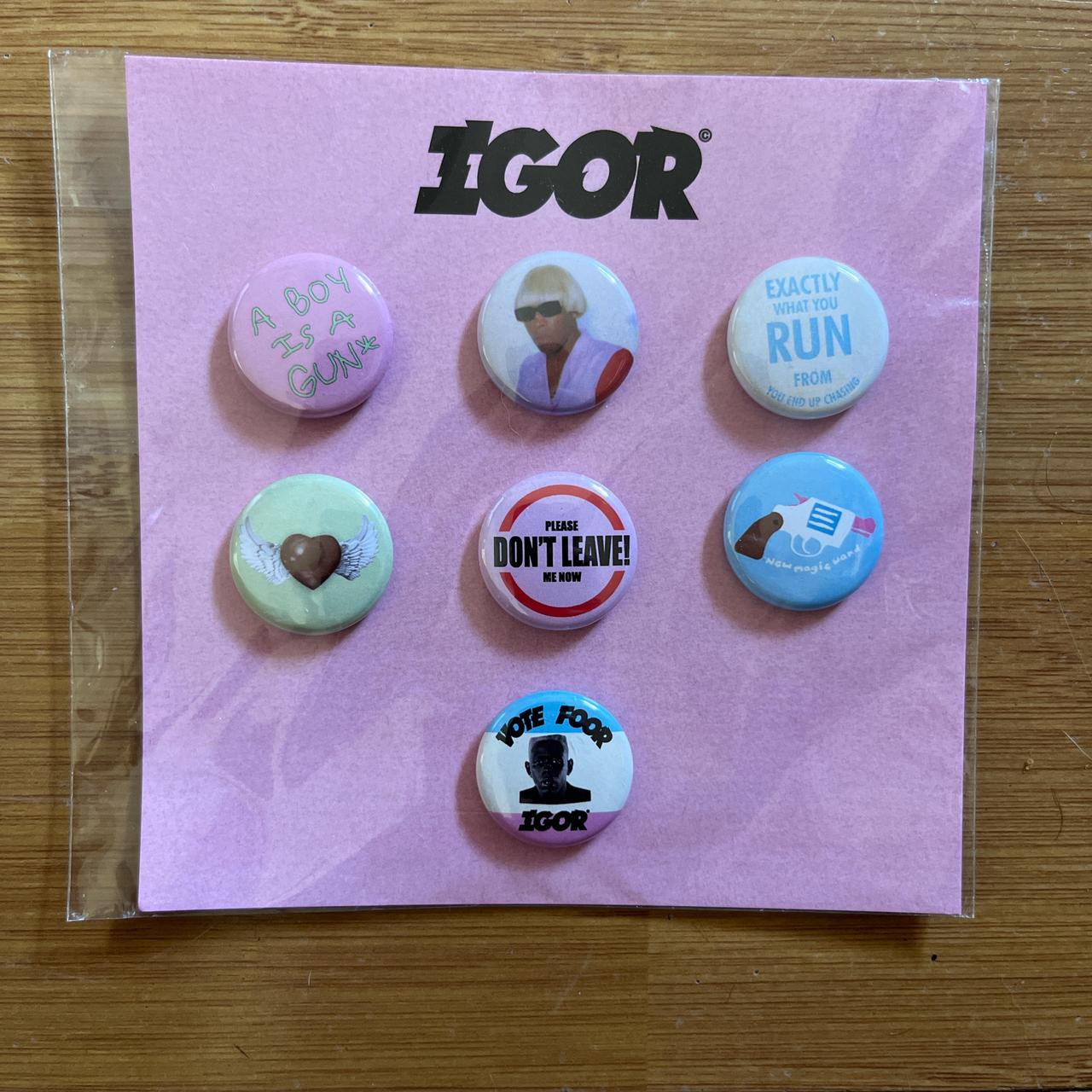 Golf Wang Igor button pin set. Brand new. - Depop