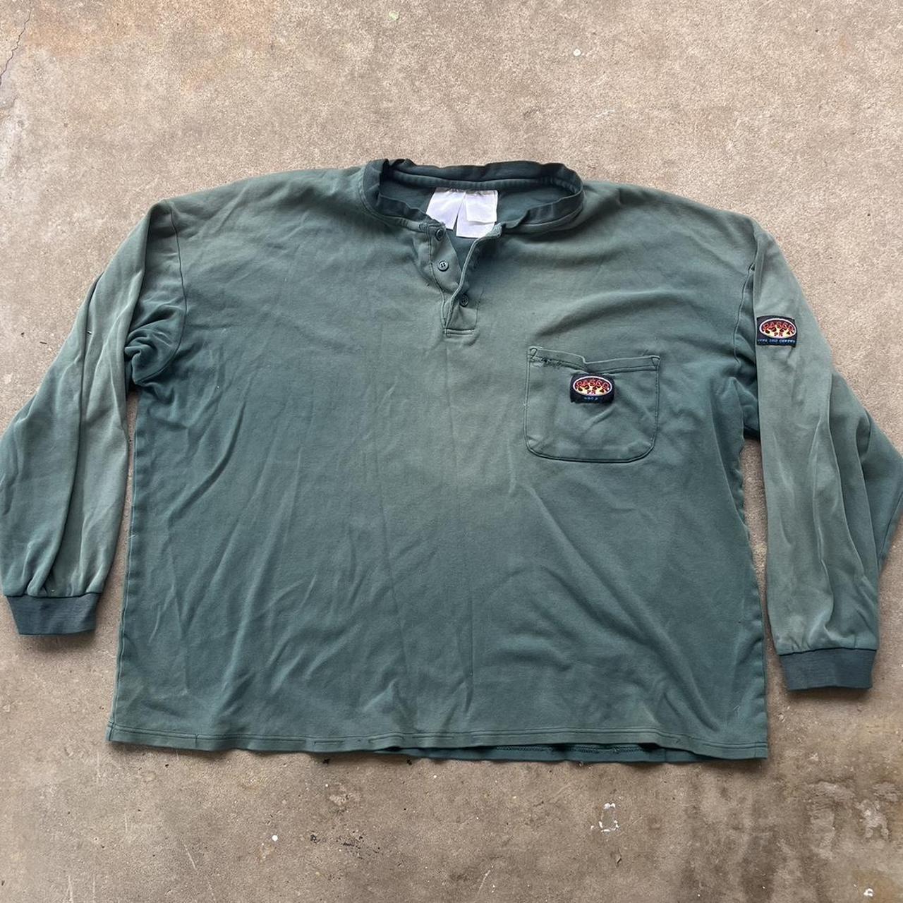 2XL Y2K 00s faded Rasco FR long sleeve Quarter... - Depop