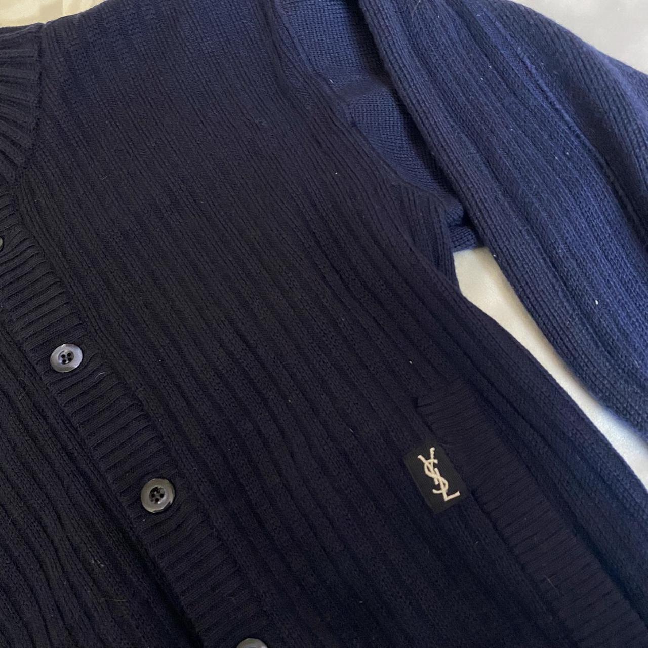 Vintage YSL (Yves Saint Laurent) navy sweater for... - Depop
