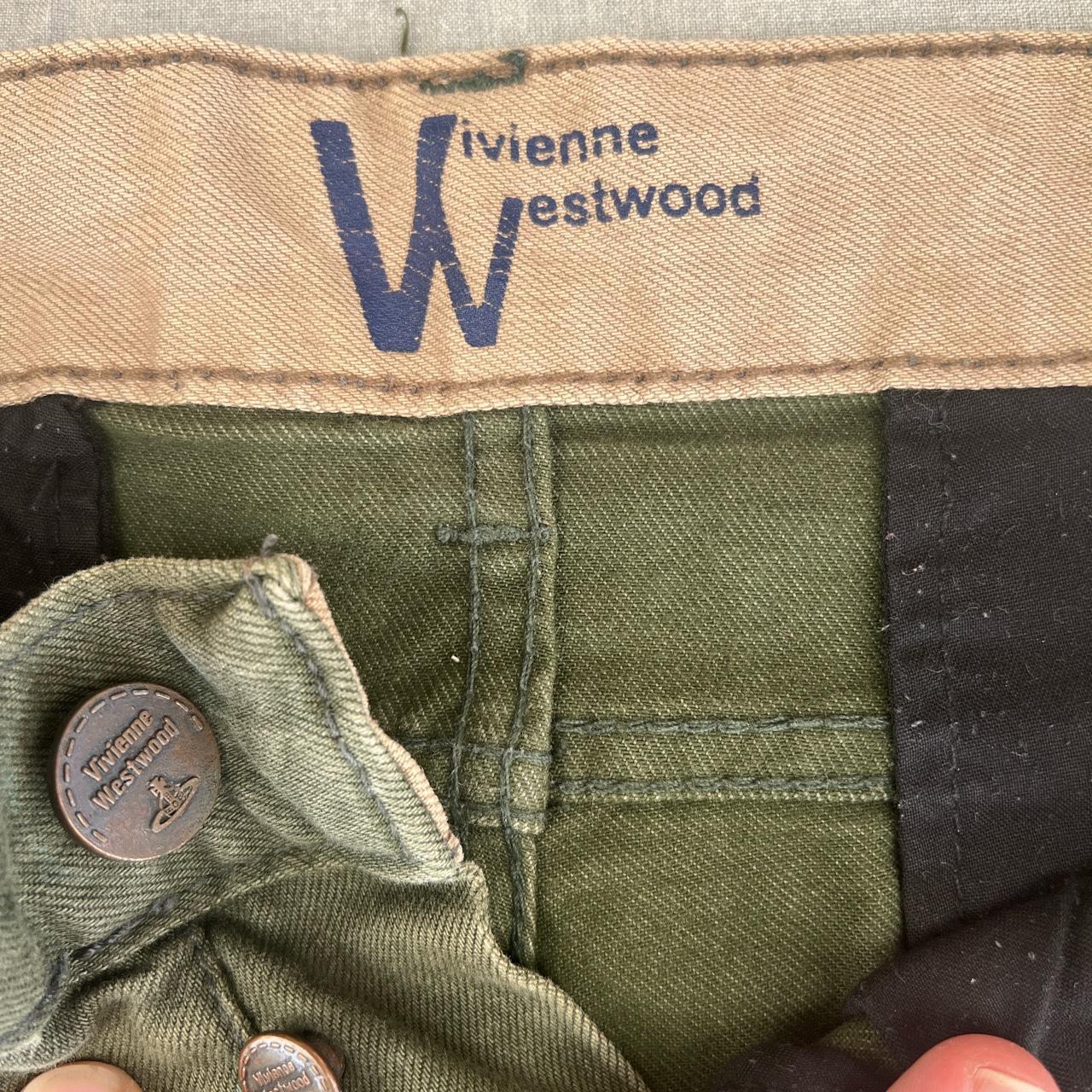 Vintage Vivienne Westwood jeans olive green - Depop