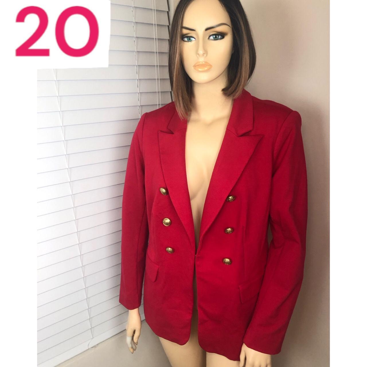 Plus Size 20 Lane Bryant RED & Faux Gold Buttons... - Depop