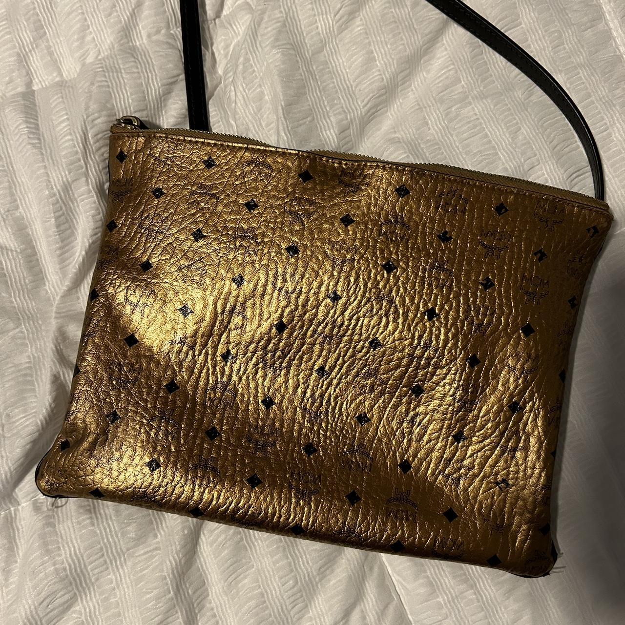 -MCM GOLD CROSSBODY -Negotiable price - Depop