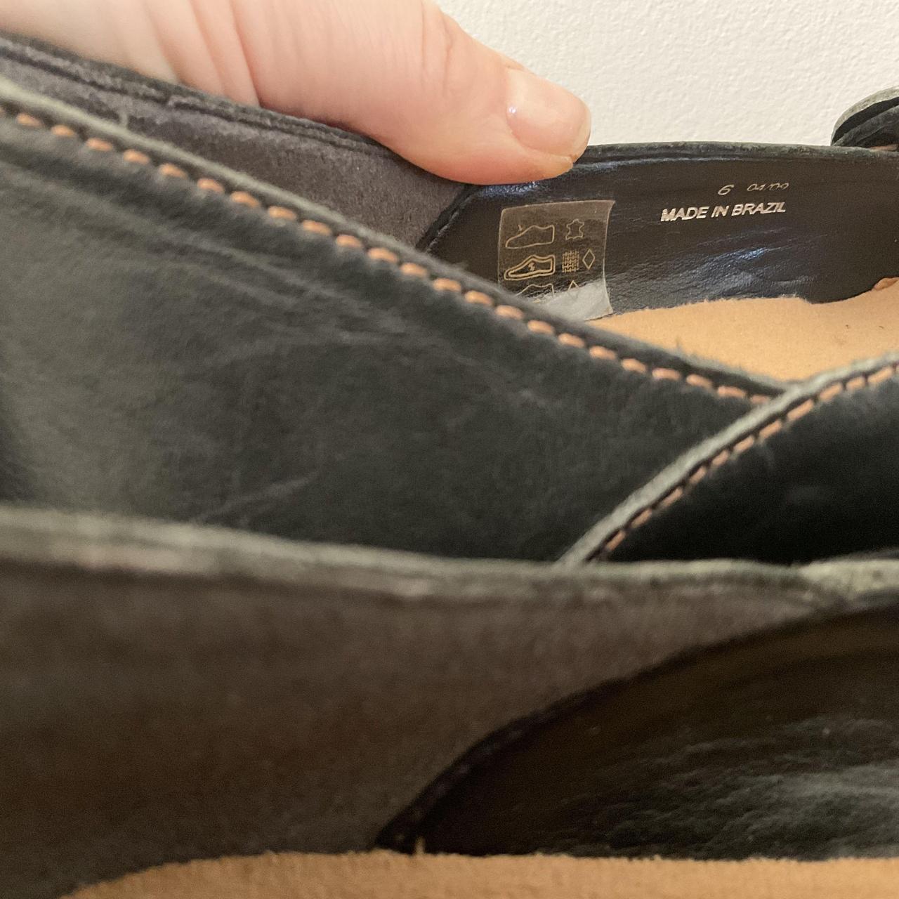 Clarks ladies black real leather exposed seem flat... - Depop