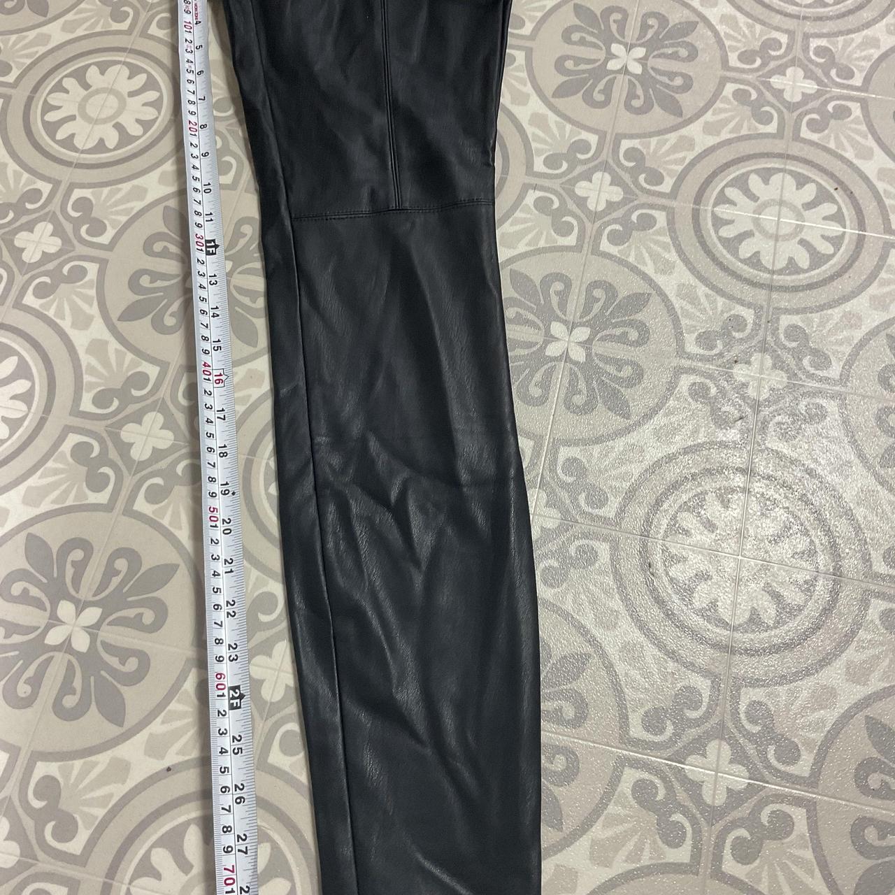 Zara TRF black faux leather high waisted ankle zip... - Depop