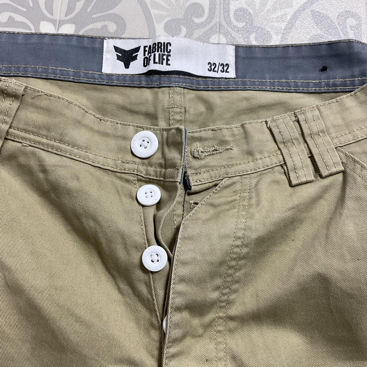 Fabric of life mens brown cotton button fly trousers... - Depop