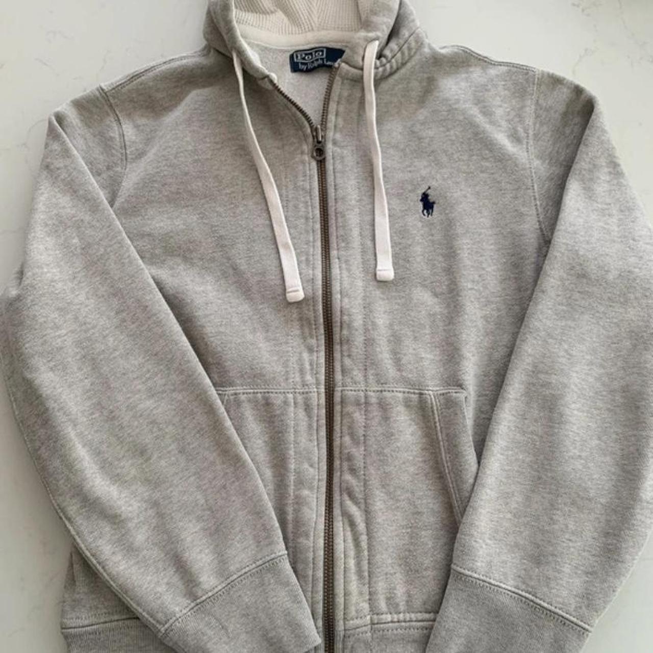 Polo Ralph Lauren grey women’s zip hoodie Size... - Depop