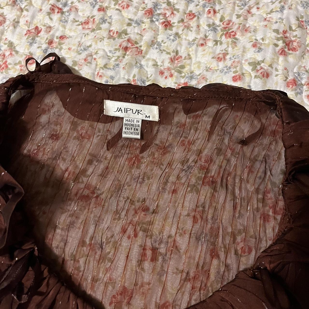 Beautiful vintage frilly ruffled button up blouse... - Depop