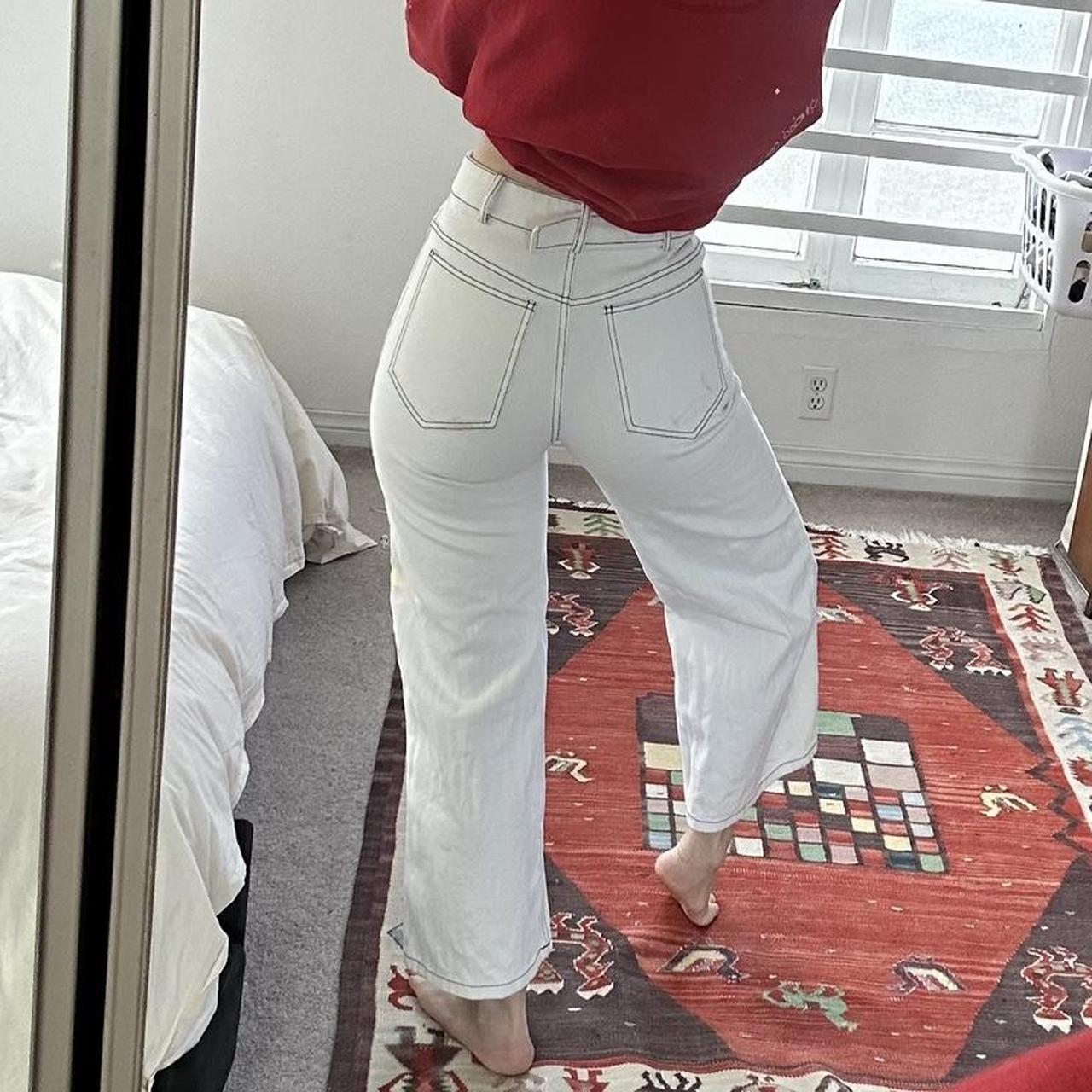 British designer Rejina Pyo White high waisted pants... - Depop