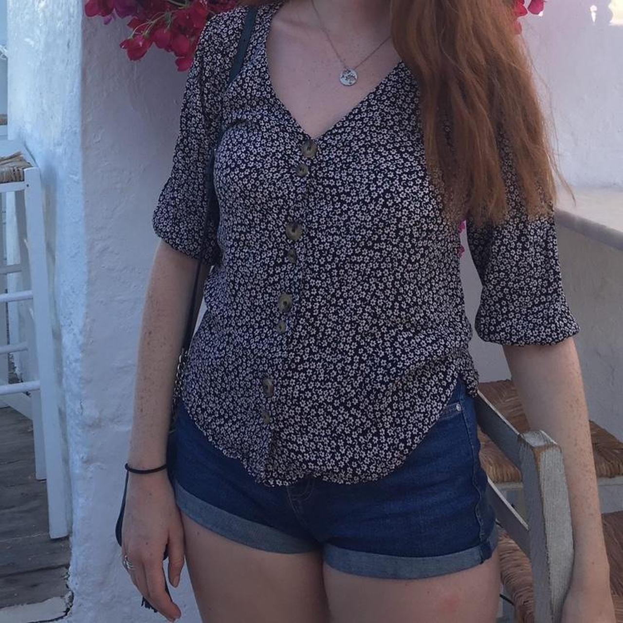 Mango. Size M. Floral pattern. In good condition.... - Depop