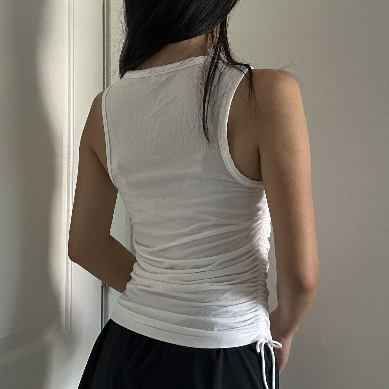 Aritzia Wilfred Patsy Tank - White ruched tank top... - Depop