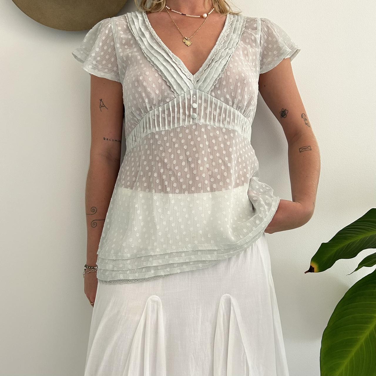 vintage sheer top brand is target defs a piece of... - Depop