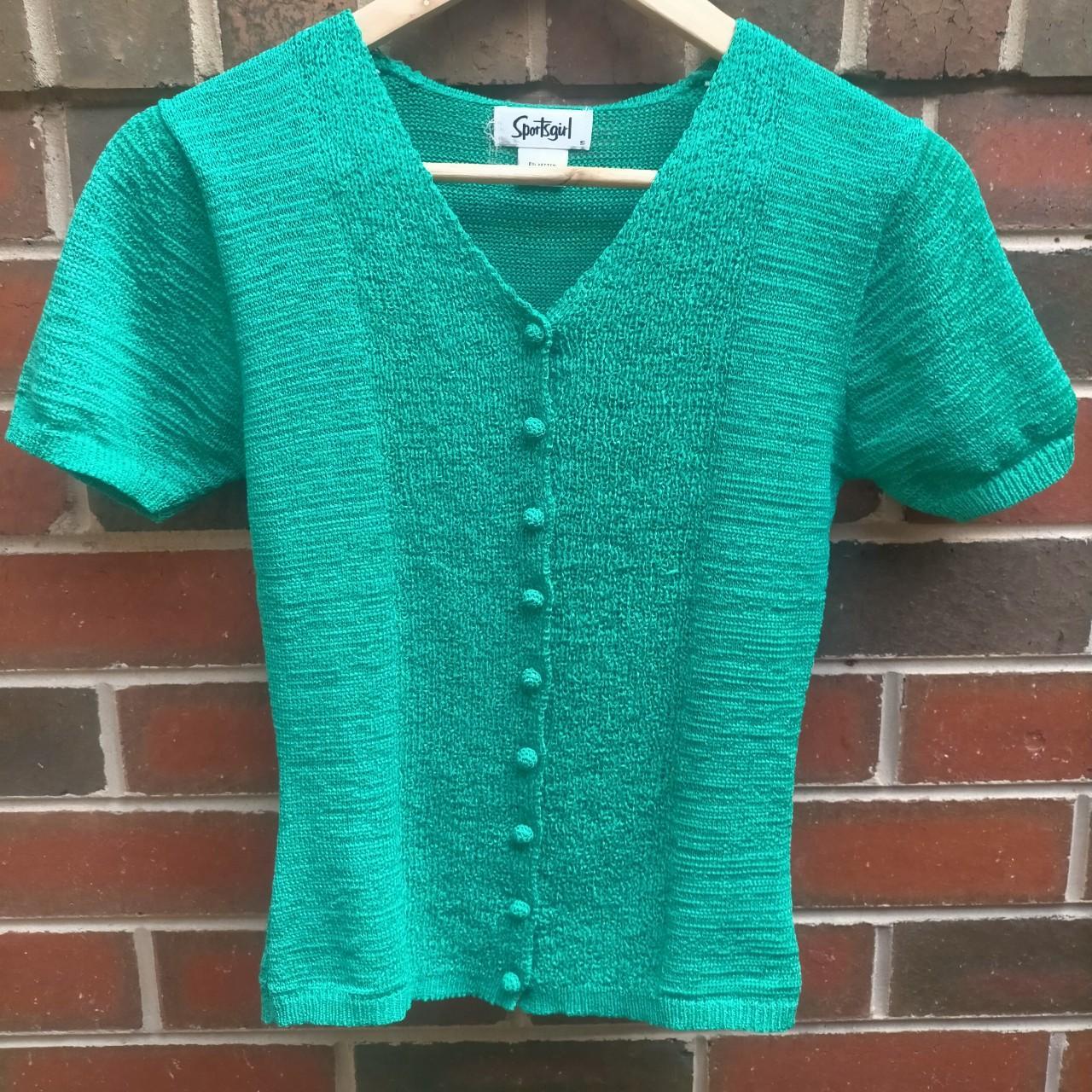 Vintage Sportsgirl Green Top Really Good Depop