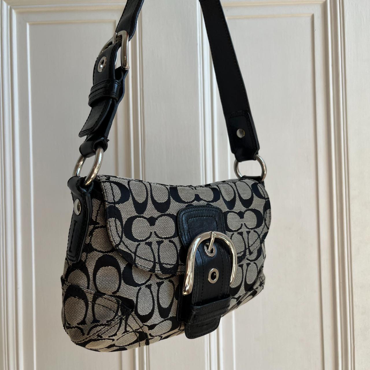 Vintage Coach Monogram Buckle Shoulder Bag Classic... - Depop