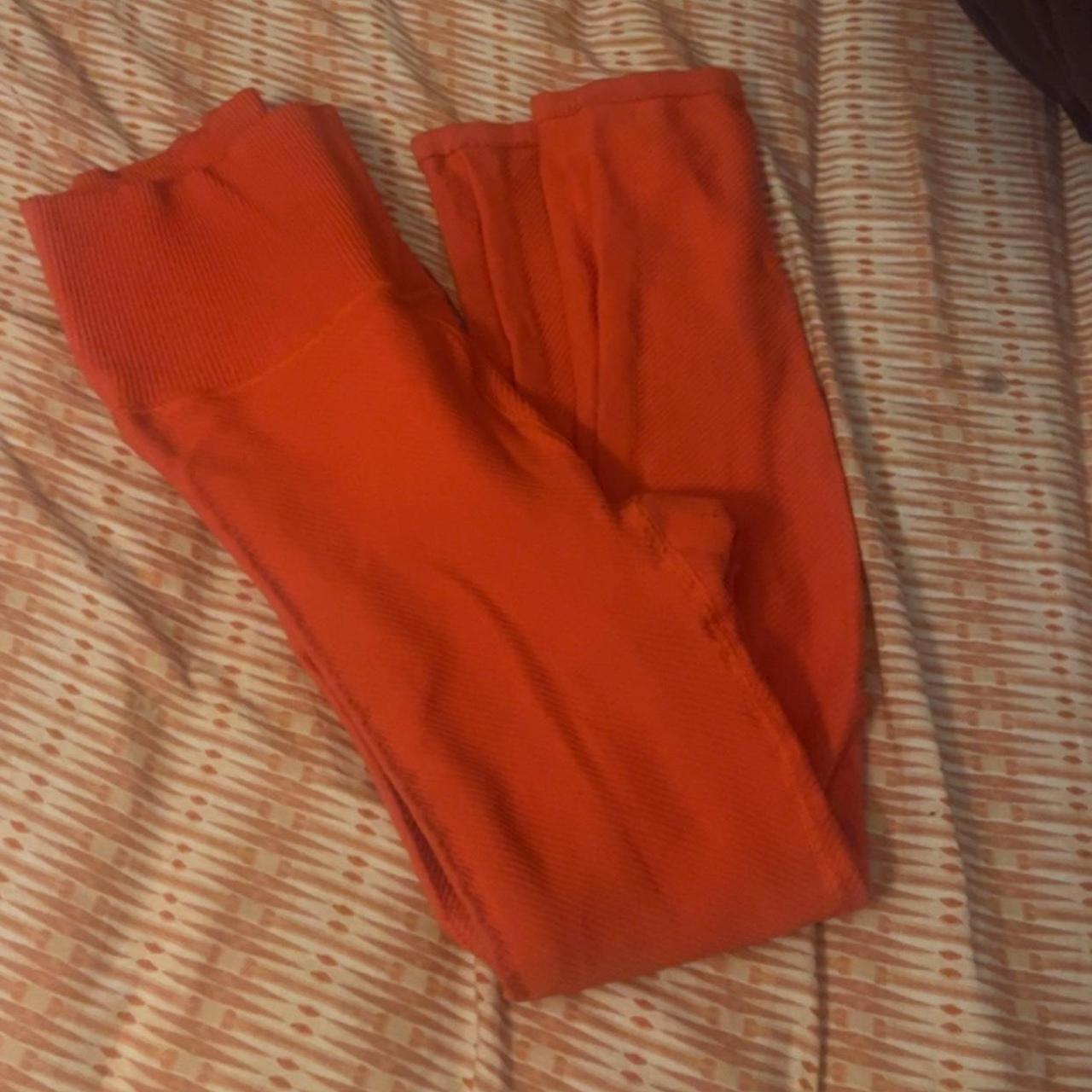 ADORABLE ribbed orange free people movement leggings... - Depop