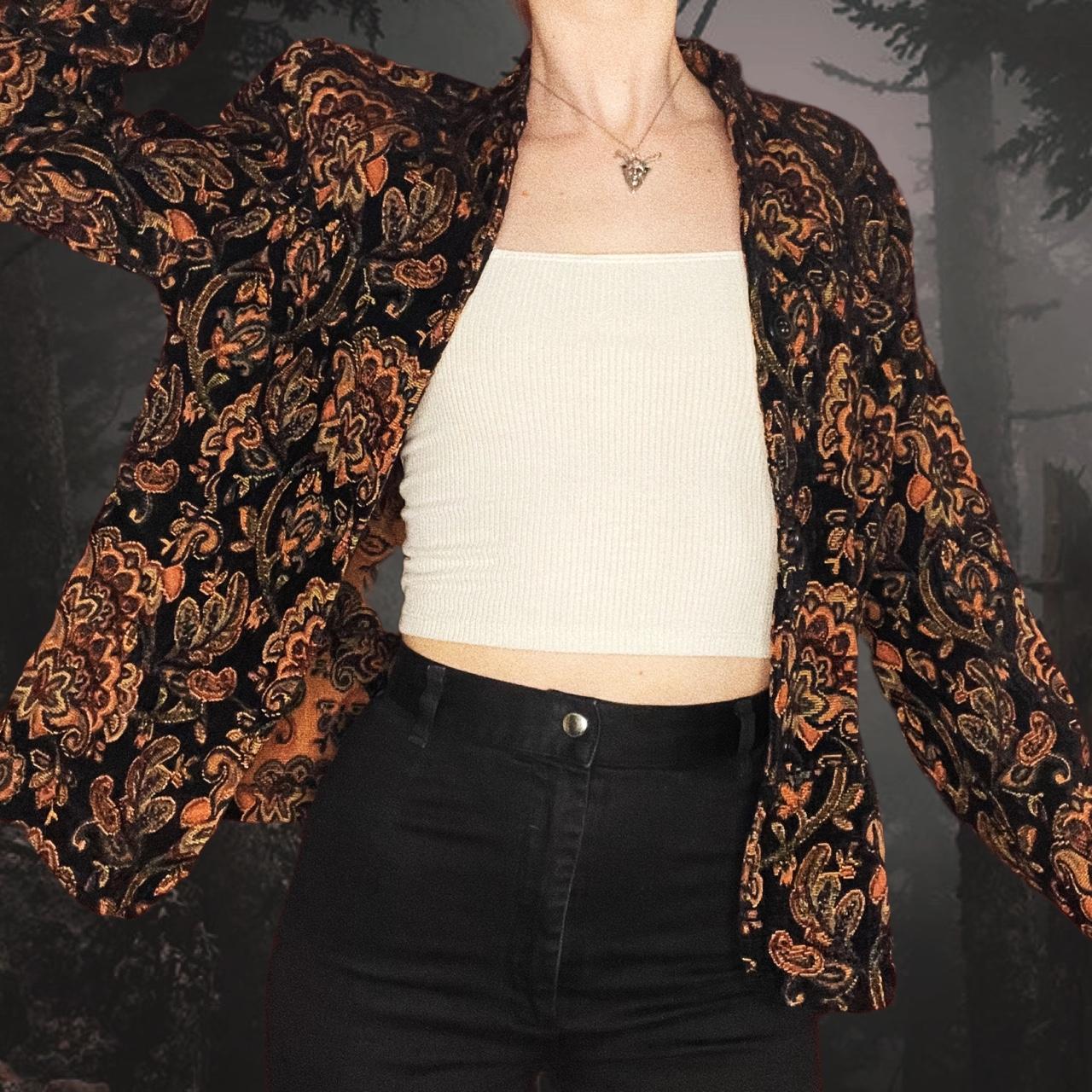 woven tapestry jacket vintage, tag says... - Depop