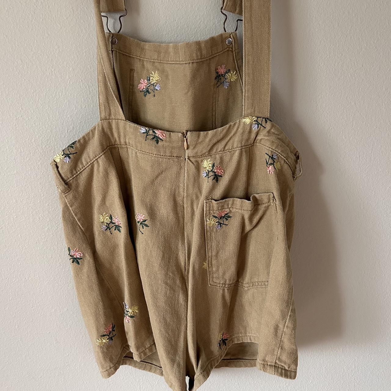 Cider Women's Khaki and Brown Dungarees-overalls | Depop