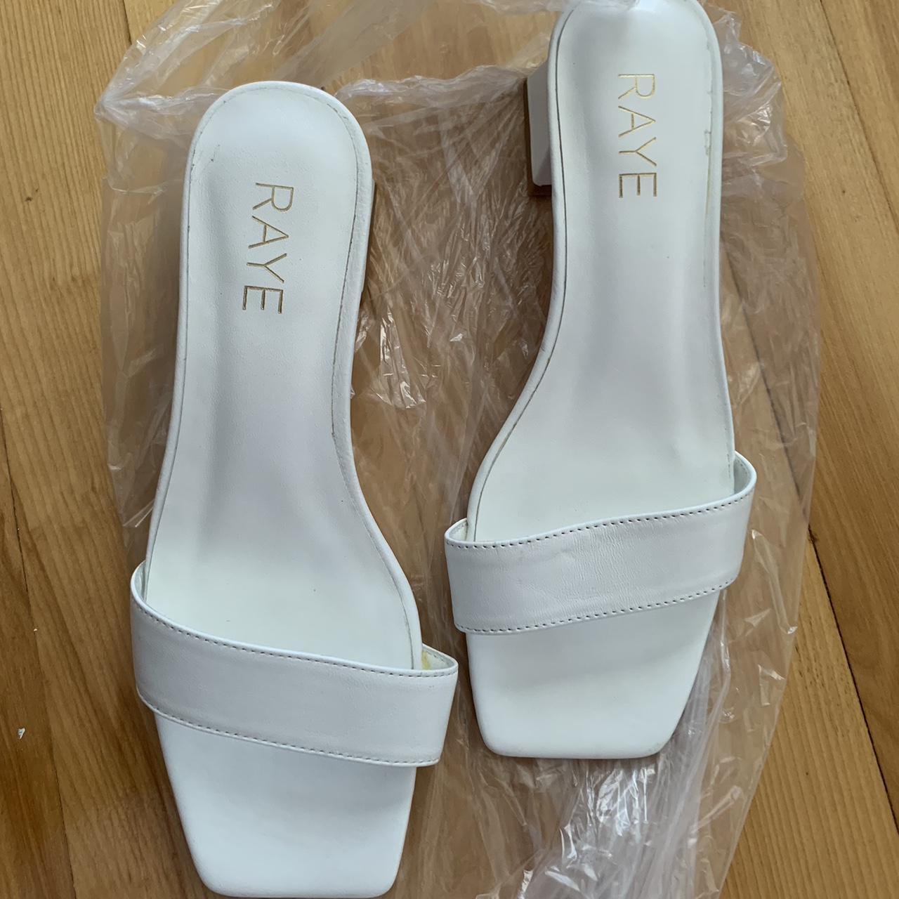 RAYE Julie Heel in White Sandals - Depop
