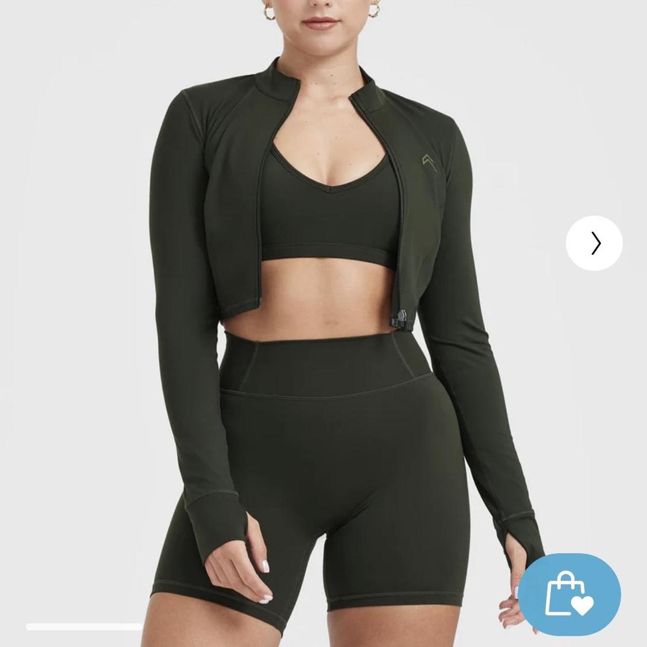 NWT Oner Active TIMELESS CROP JACKET Khaki S - Depop