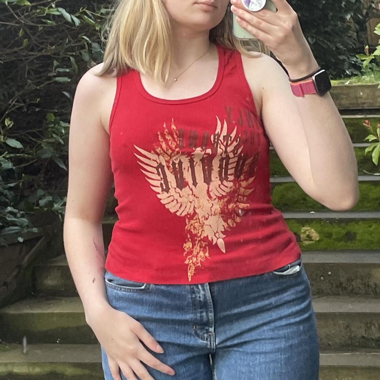 Vintage Y2K Red Badass Tank Top It says, “Only the... - Depop