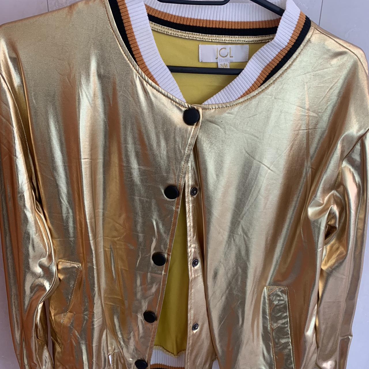 Super cool gold metallic jacket. Can be dressed up... - Depop