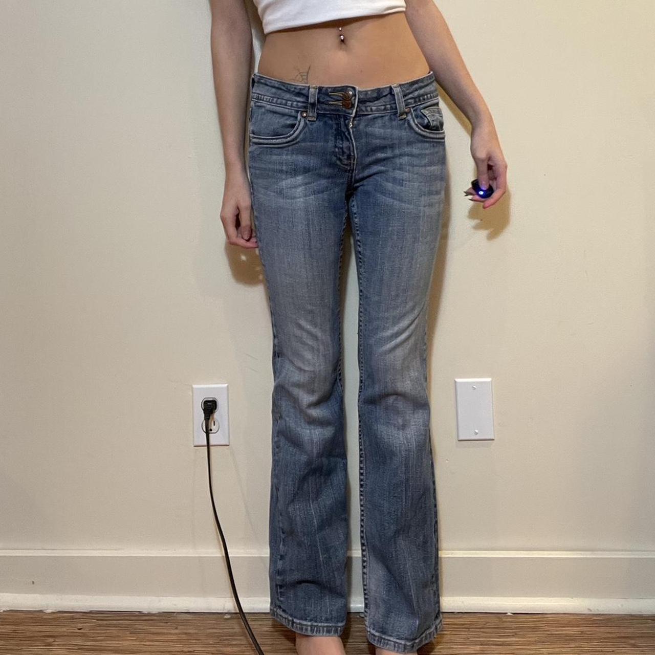 Adorable 2000s Low rise denim jeans! In good... - Depop