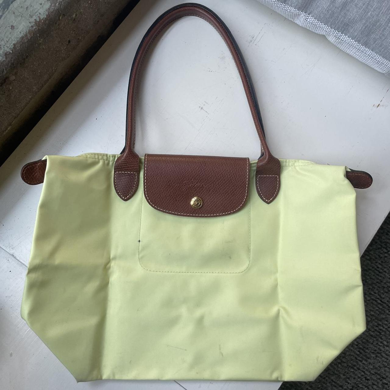 Small yellow Longchamp bag Super stained she’s been... - Depop