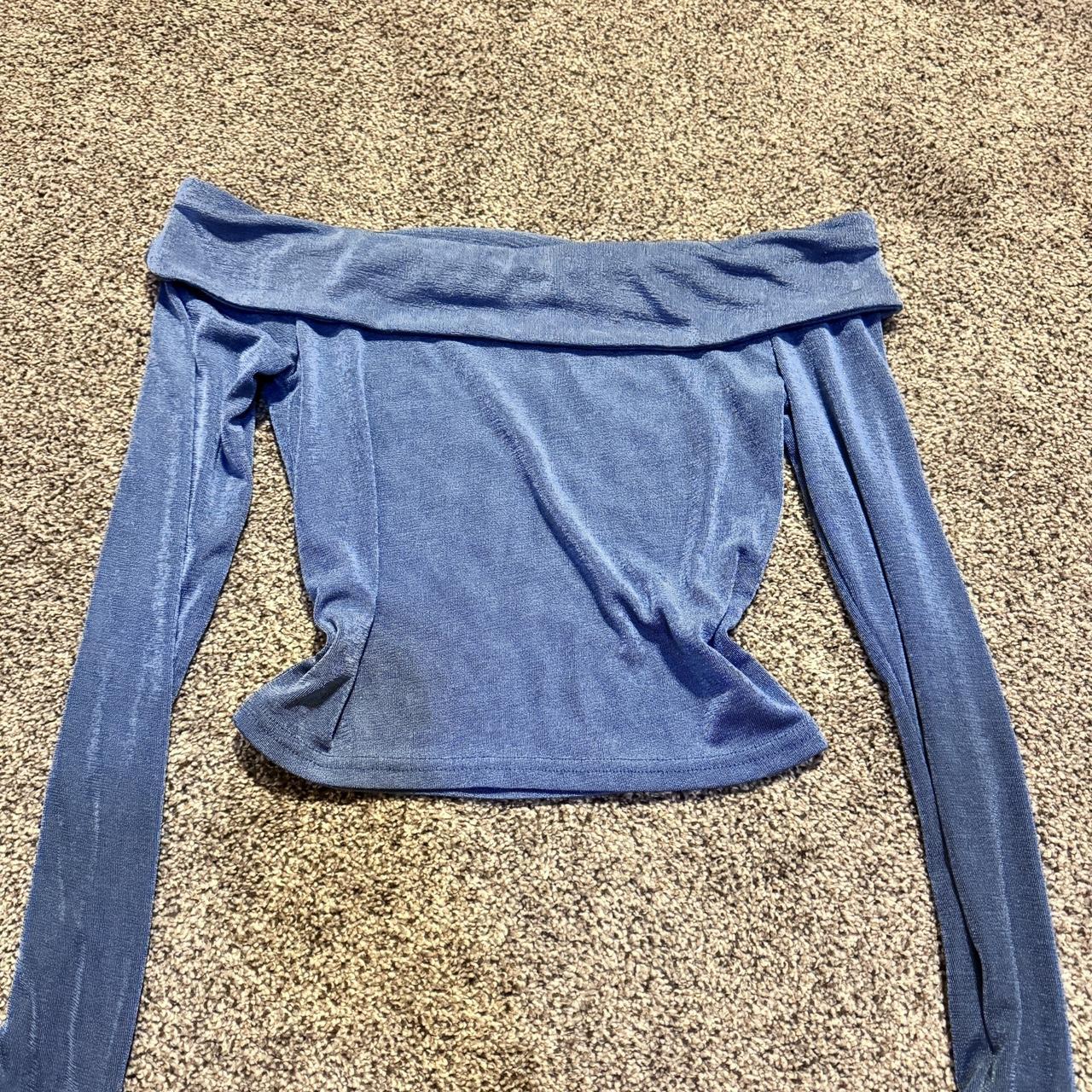 edikted blue off the shoulder top i cut off the tag... - Depop