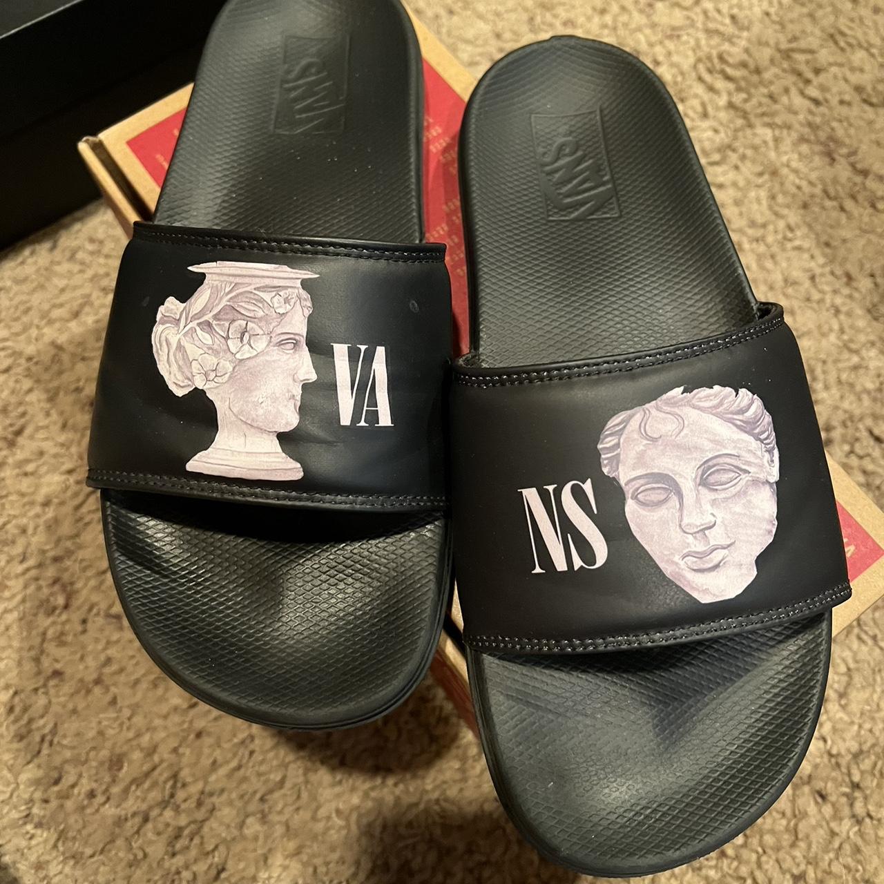 Vans Wade Goodall Slides Dope graphics on them,... - Depop