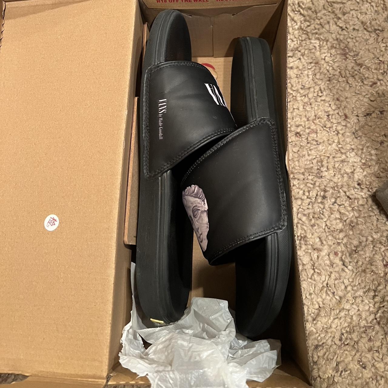 Vans Wade Goodall Slides Dope graphics on them,... - Depop