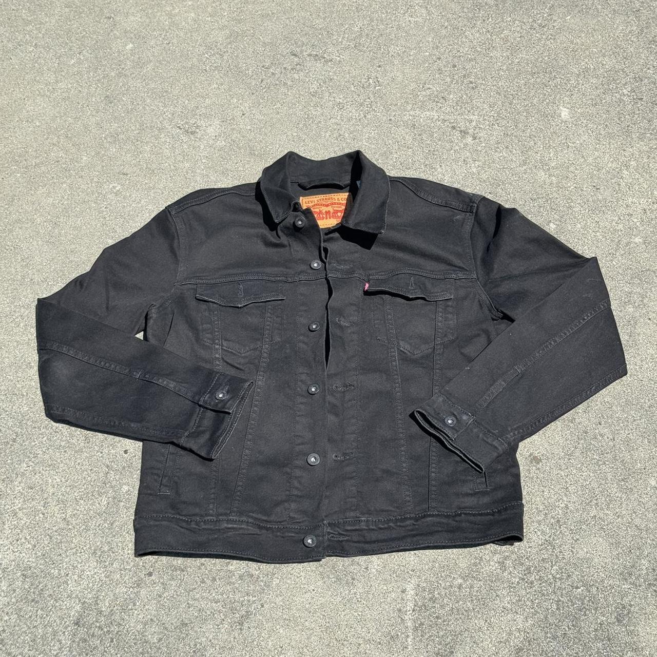 Black denim Levi’s Jacket men’s sz M lightly worn... - Depop