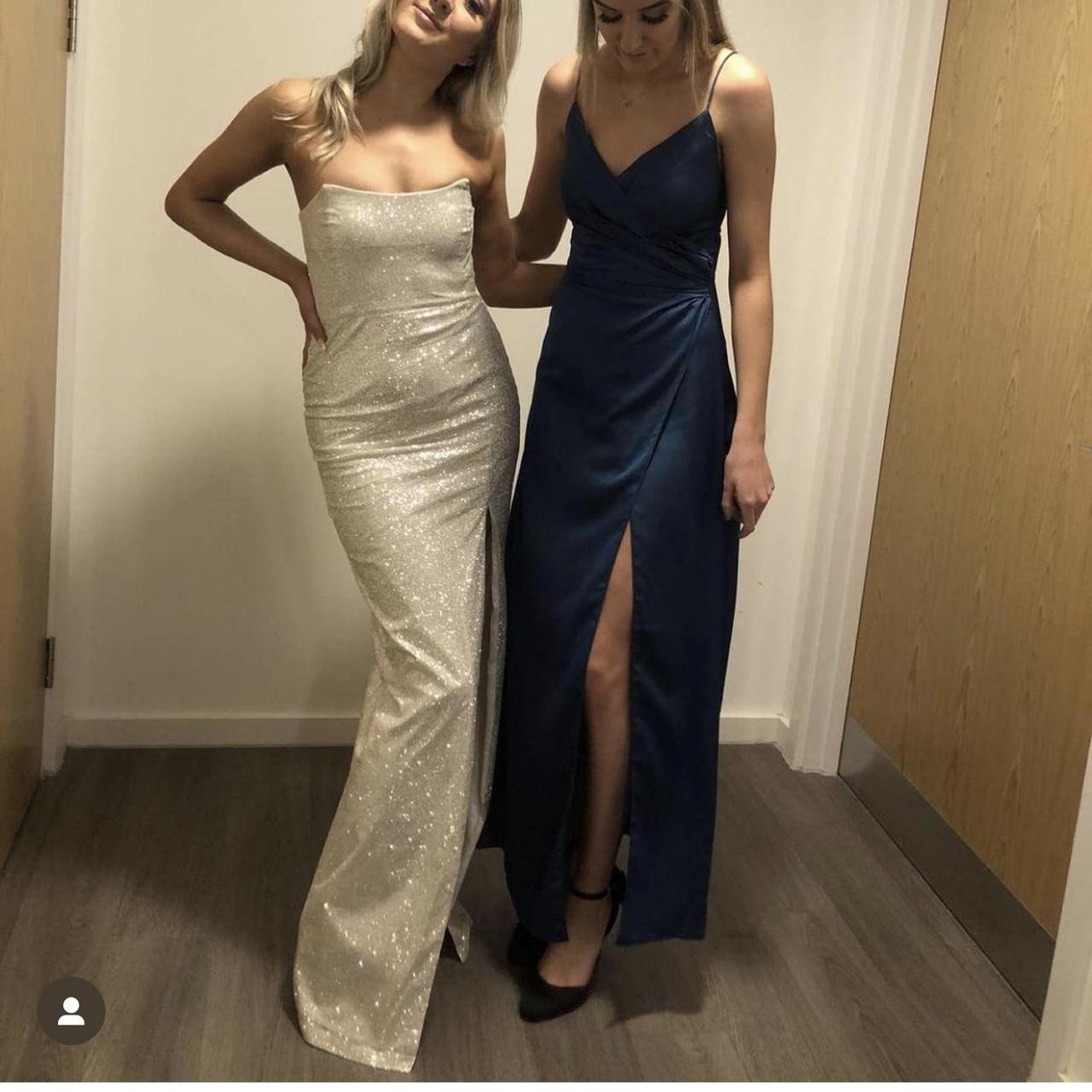 Meshki Women's Silver Dress | Depop