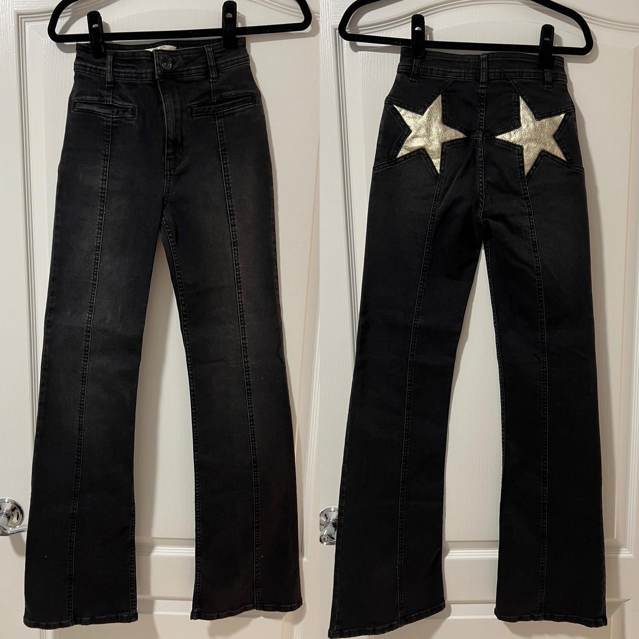 black jeans worn once fake pockets in the front... - Depop