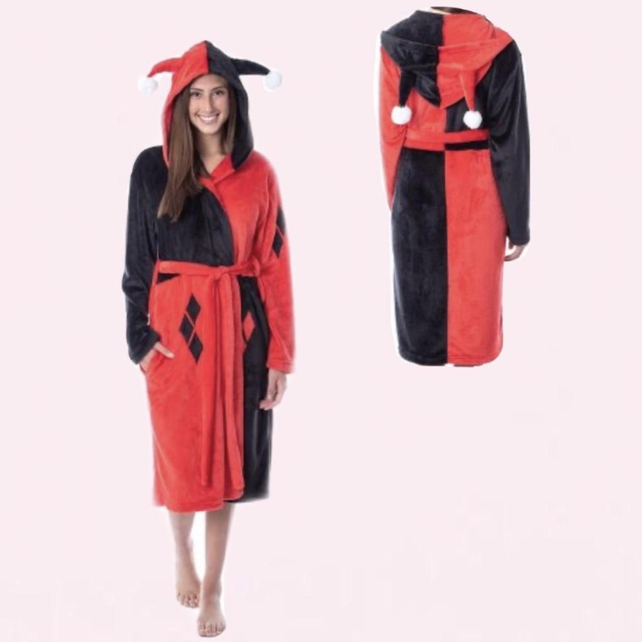 DC COMIC Harley Quinn red and black robe - Never... - Depop