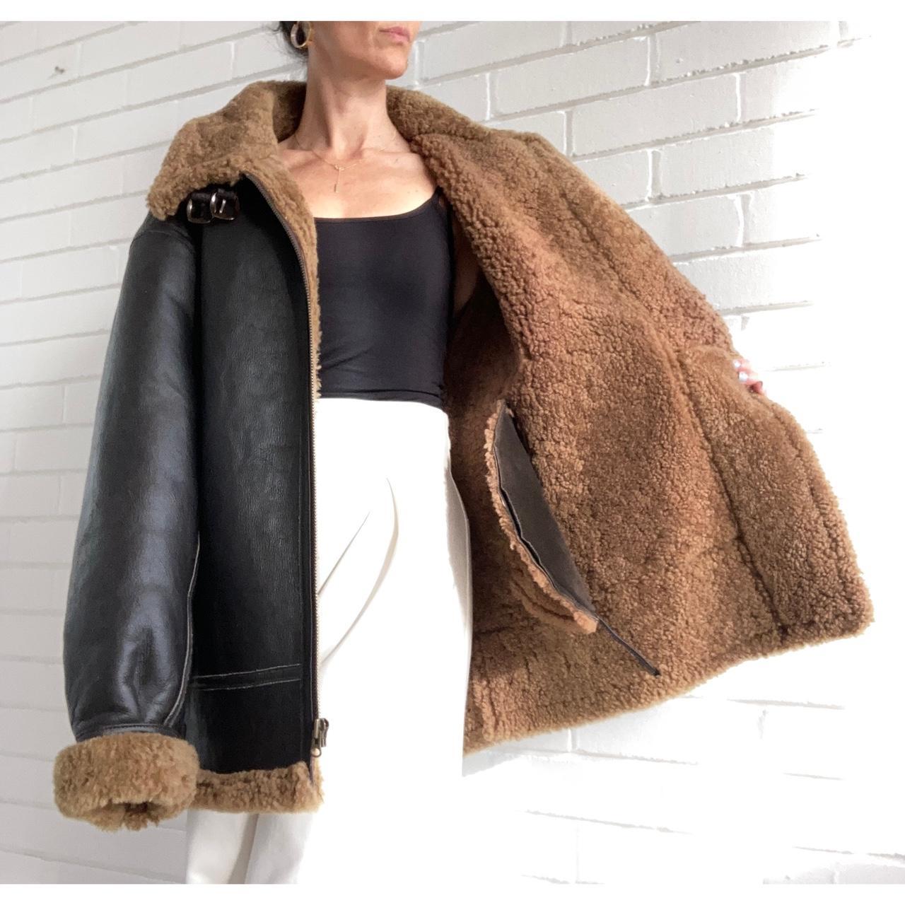 Vintage Real Sheepskin Shearling Jacket / Coat -... - Depop