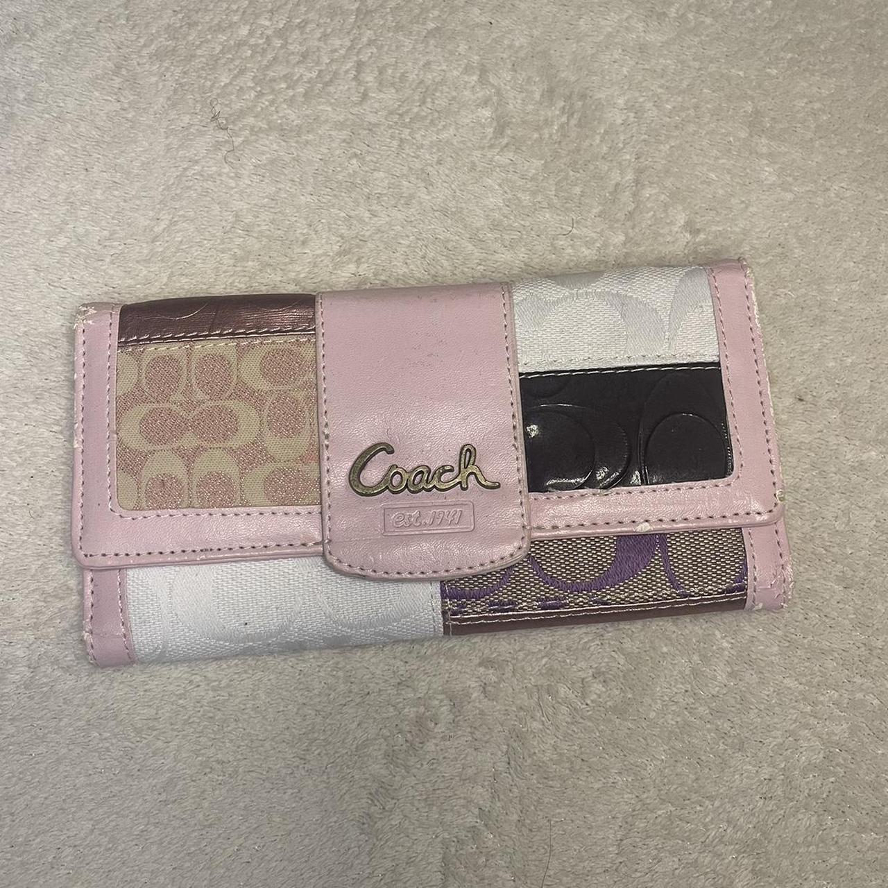 Pink coach patchwork wallet 💋🎀🧚🏼‍♀️ The edge of the... - Depop