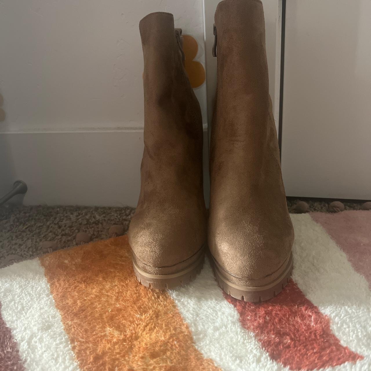 Fashion nova tan platform boots - Depop