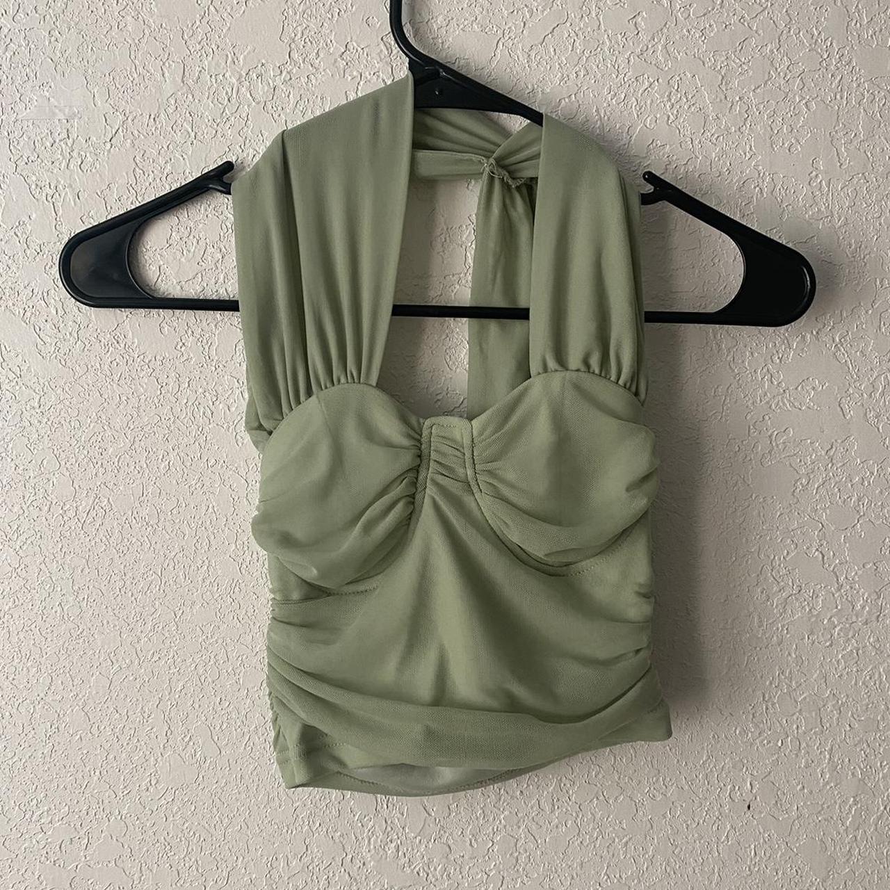 Seige green going out top DEPOP PAYMENTS ONLY - Depop