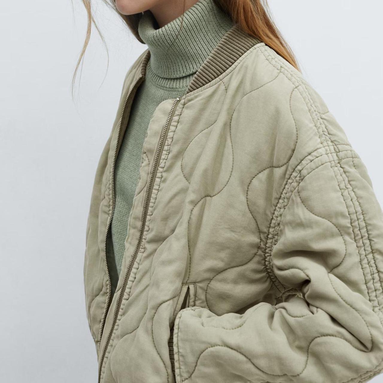 MNG (Mango) Quilted bomber jacket in... - Depop