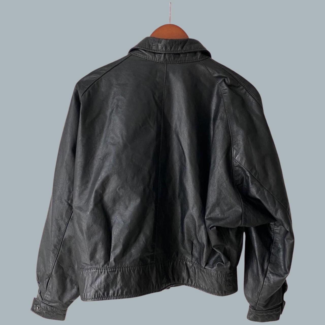 90s vintage leather jacket size medium PLEASE CHECK... - Depop