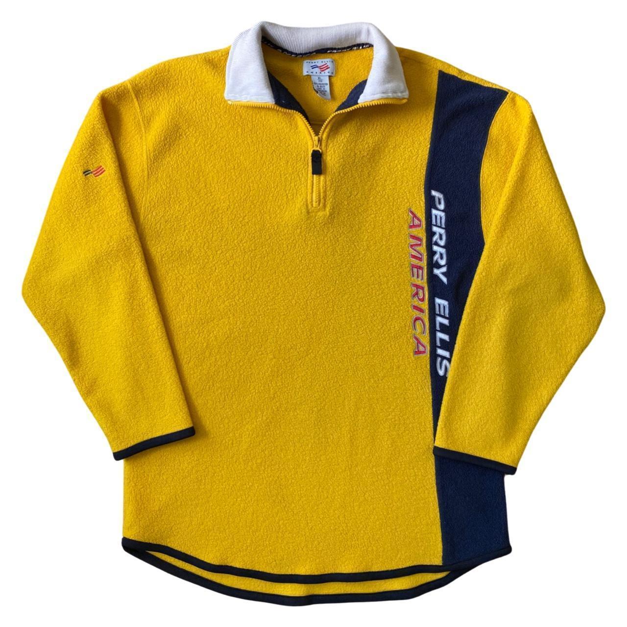 Perry Ellis Women's Yellow Sweatshirt | Depop