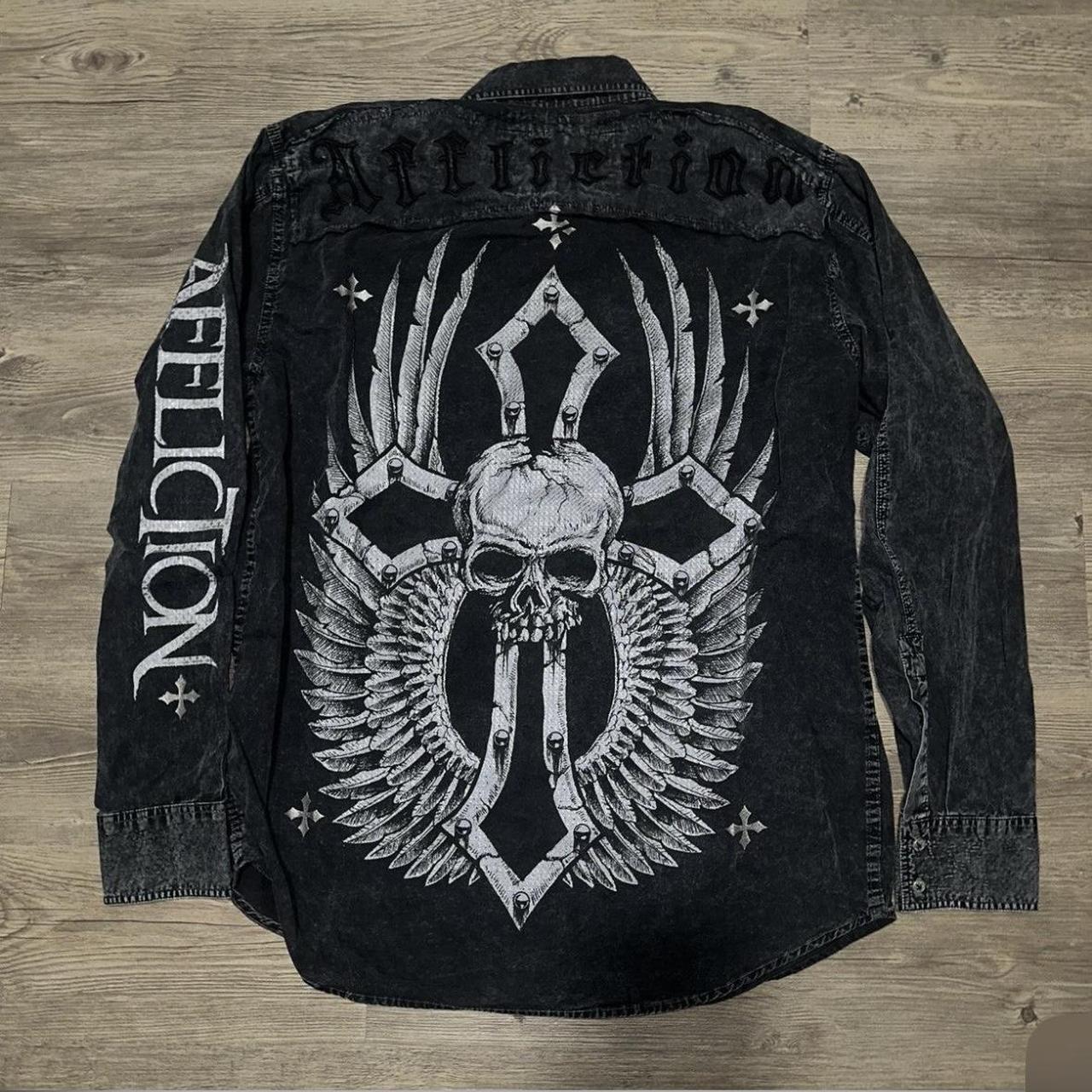 AFFLICTION BUTTON UP SHIRT •size XL •perfect... - Depop