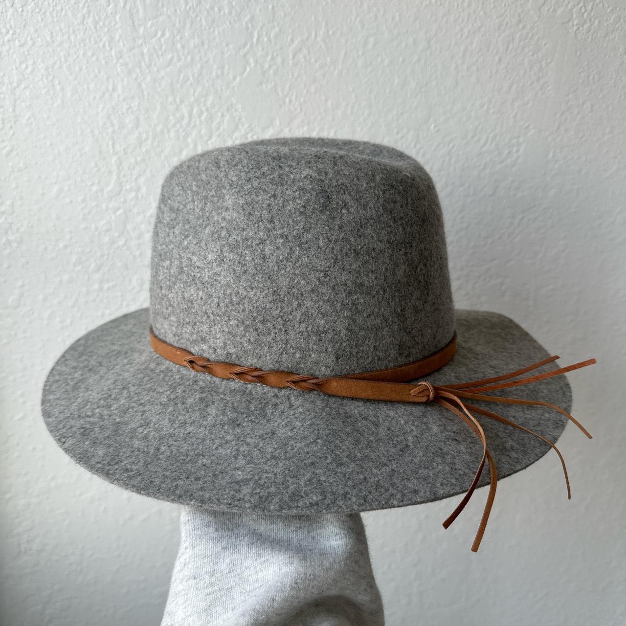 Light Grey Wool Hat With Leather Strap This hat has... - Depop