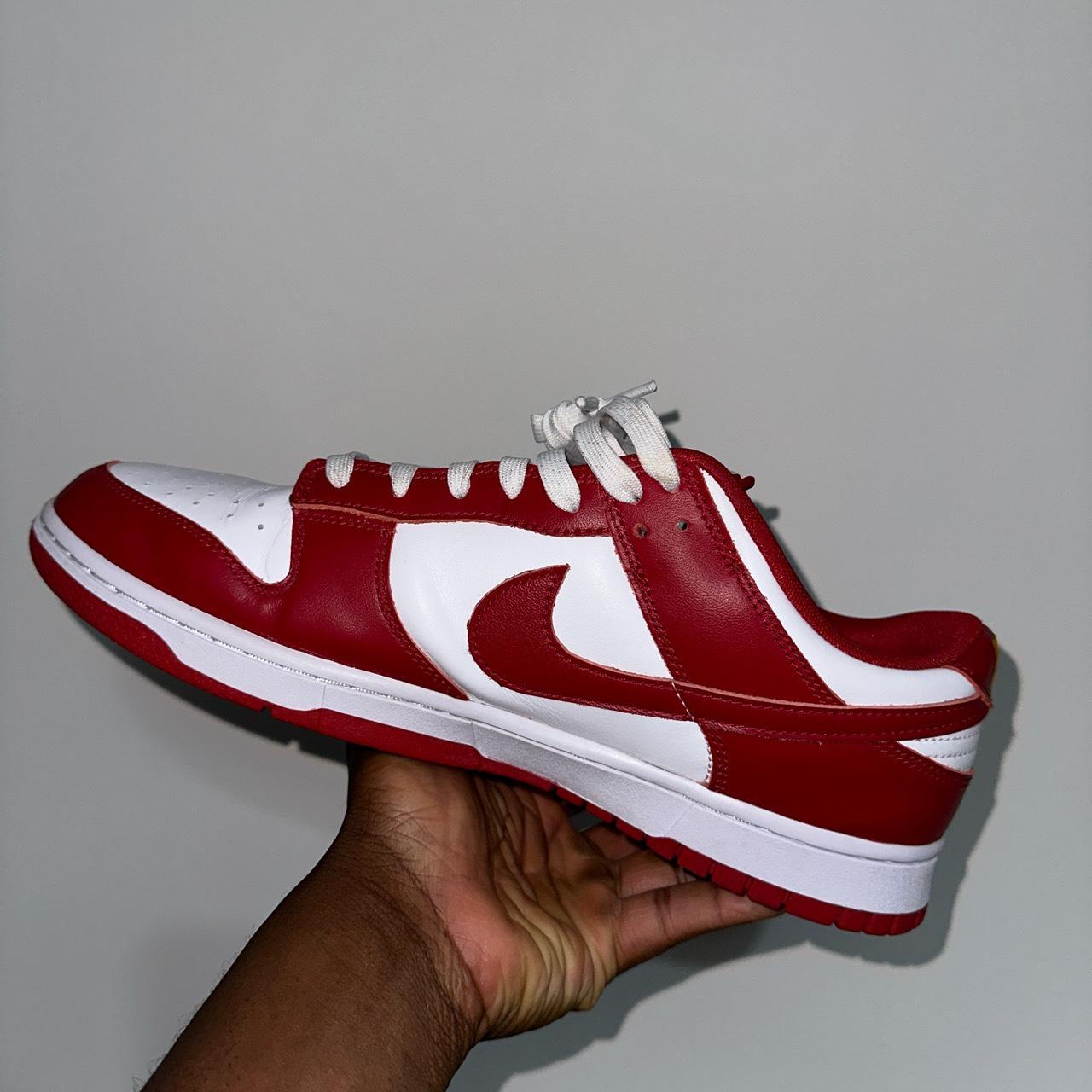 Nike Men's Red and White Trainers | Depop