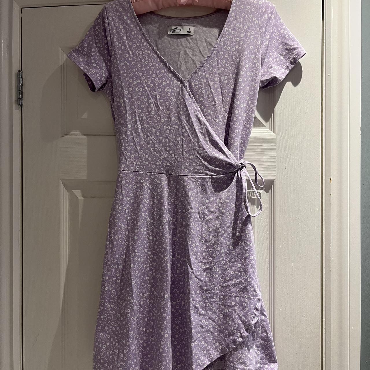 Lilac Hollister wrap dress Size S Good condition... - Depop