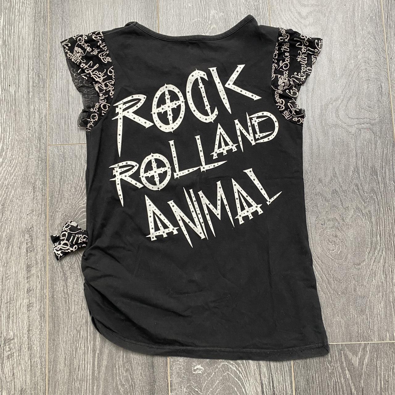 unreal vintage 00s gyaru mall goth emo baby tee S ... - Depop