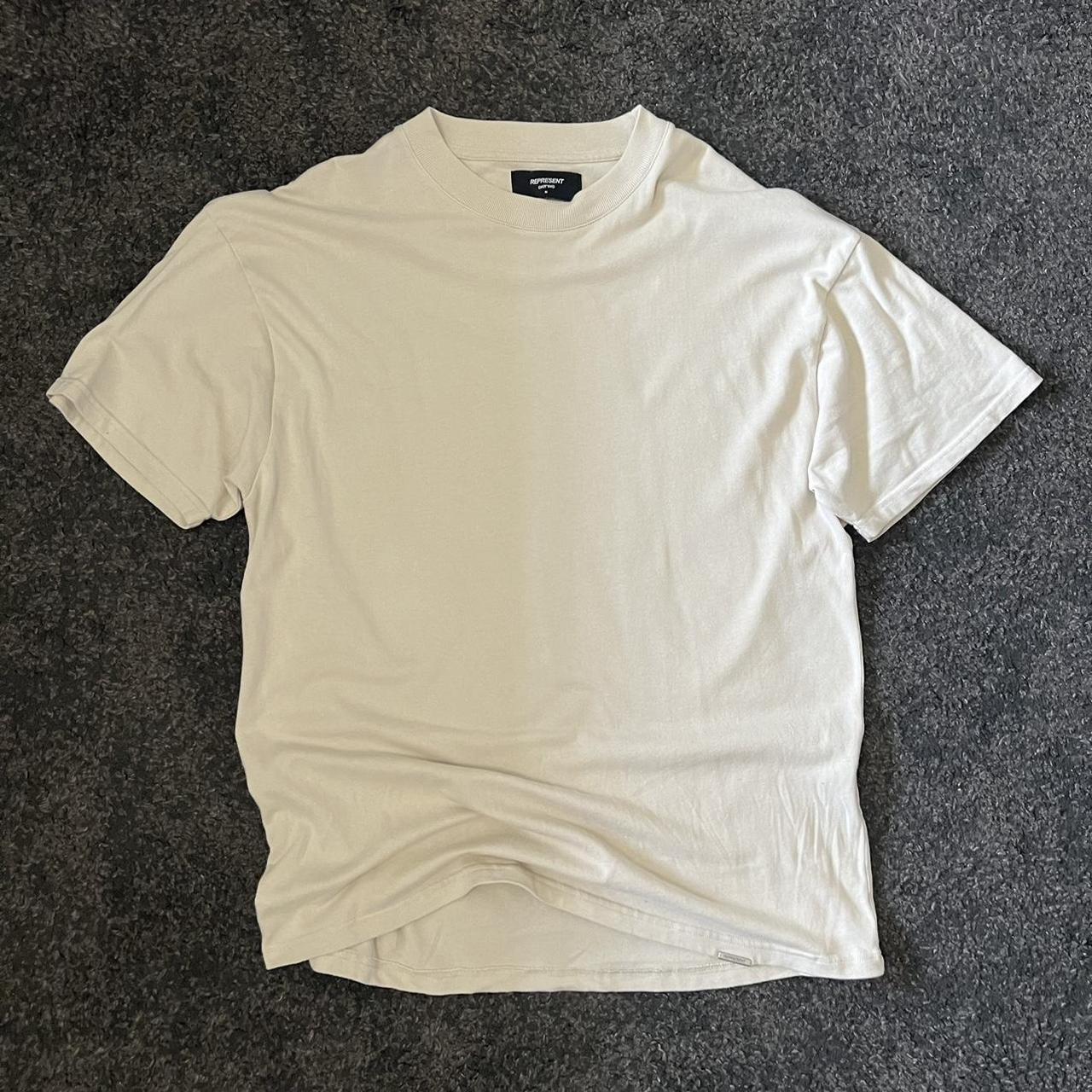 Represent Men's White and Cream T-shirt | Depop