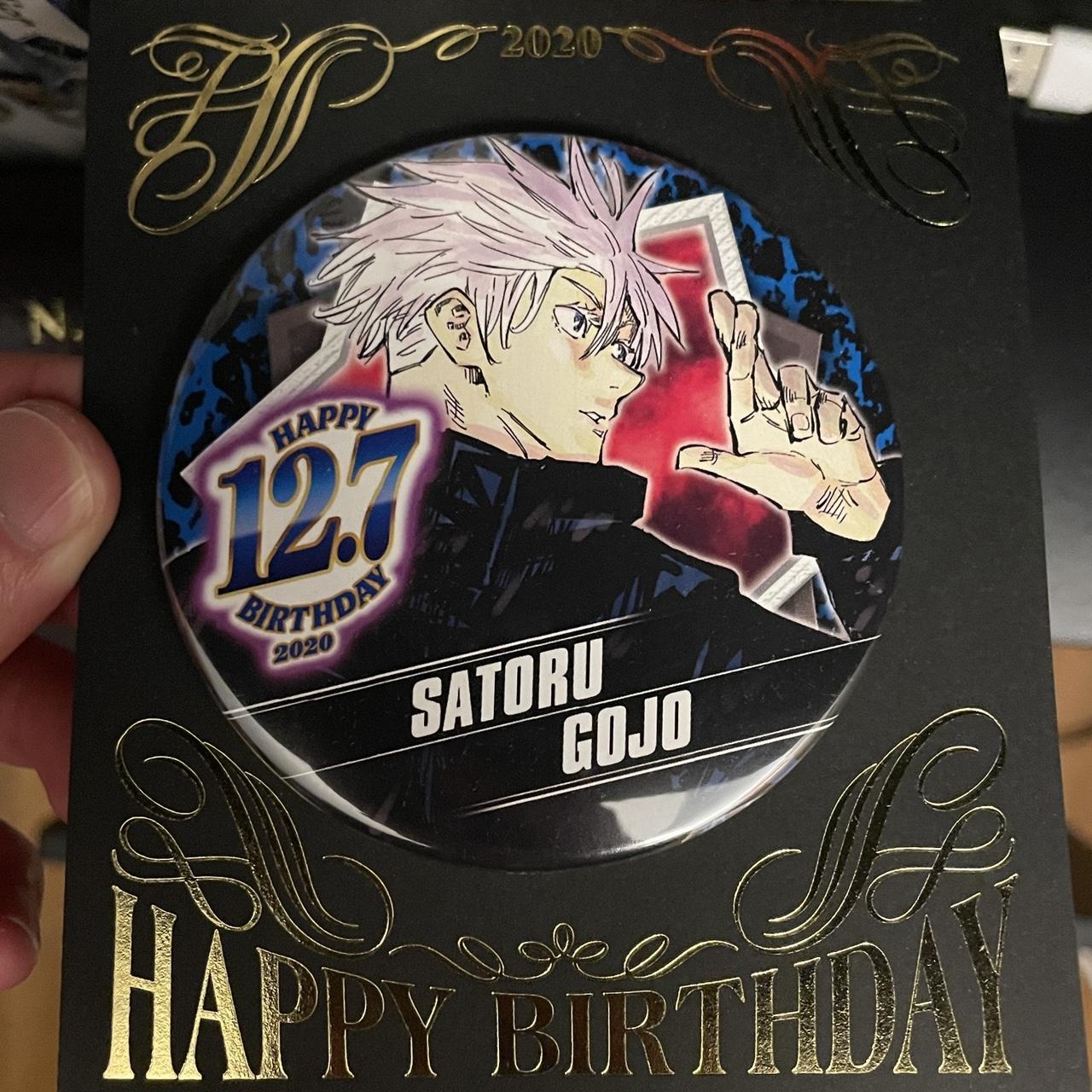 Gojo birthday jjk anime can badge pin from jump shop... | Depop