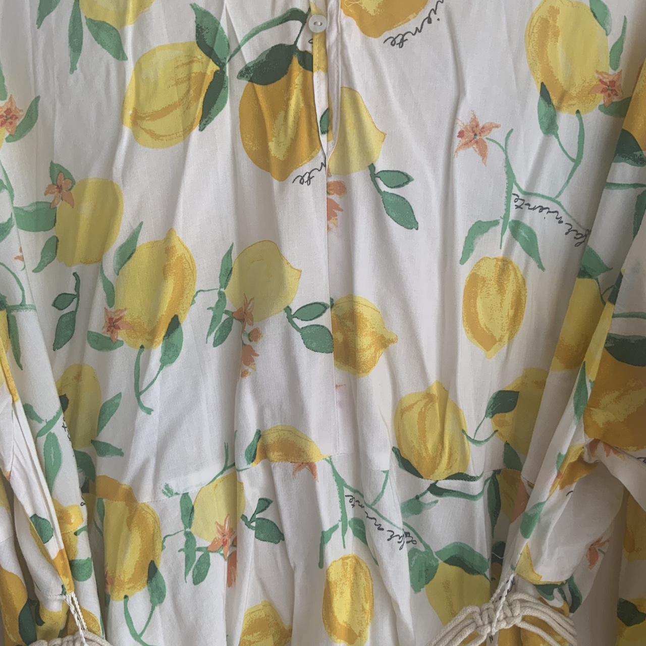 🍋 H&M Lemon Print Dress – Size L – Summer Boho with... | Depop
