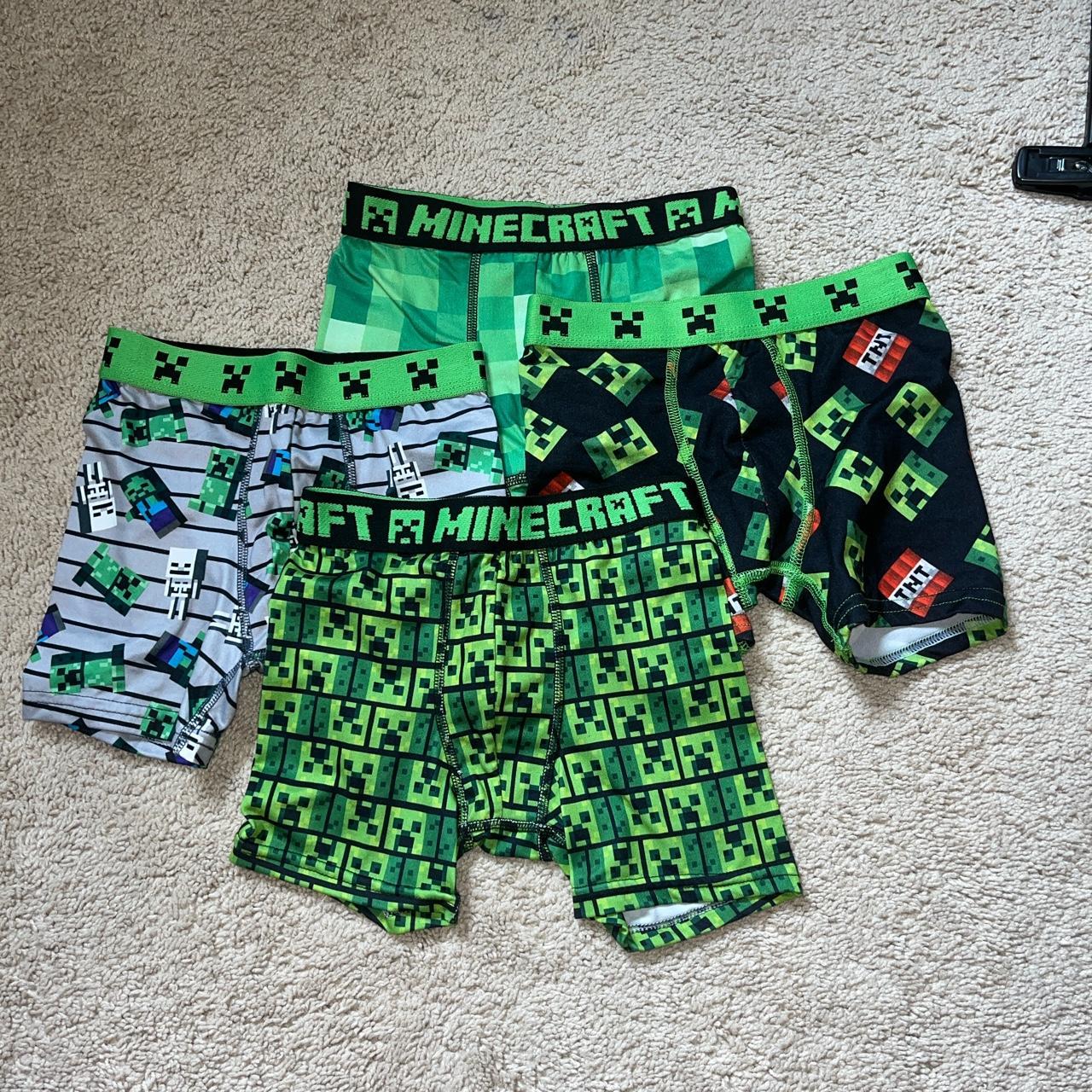 4-pack of Minecraft boxer briefs, never worn. Size 6... - Depop