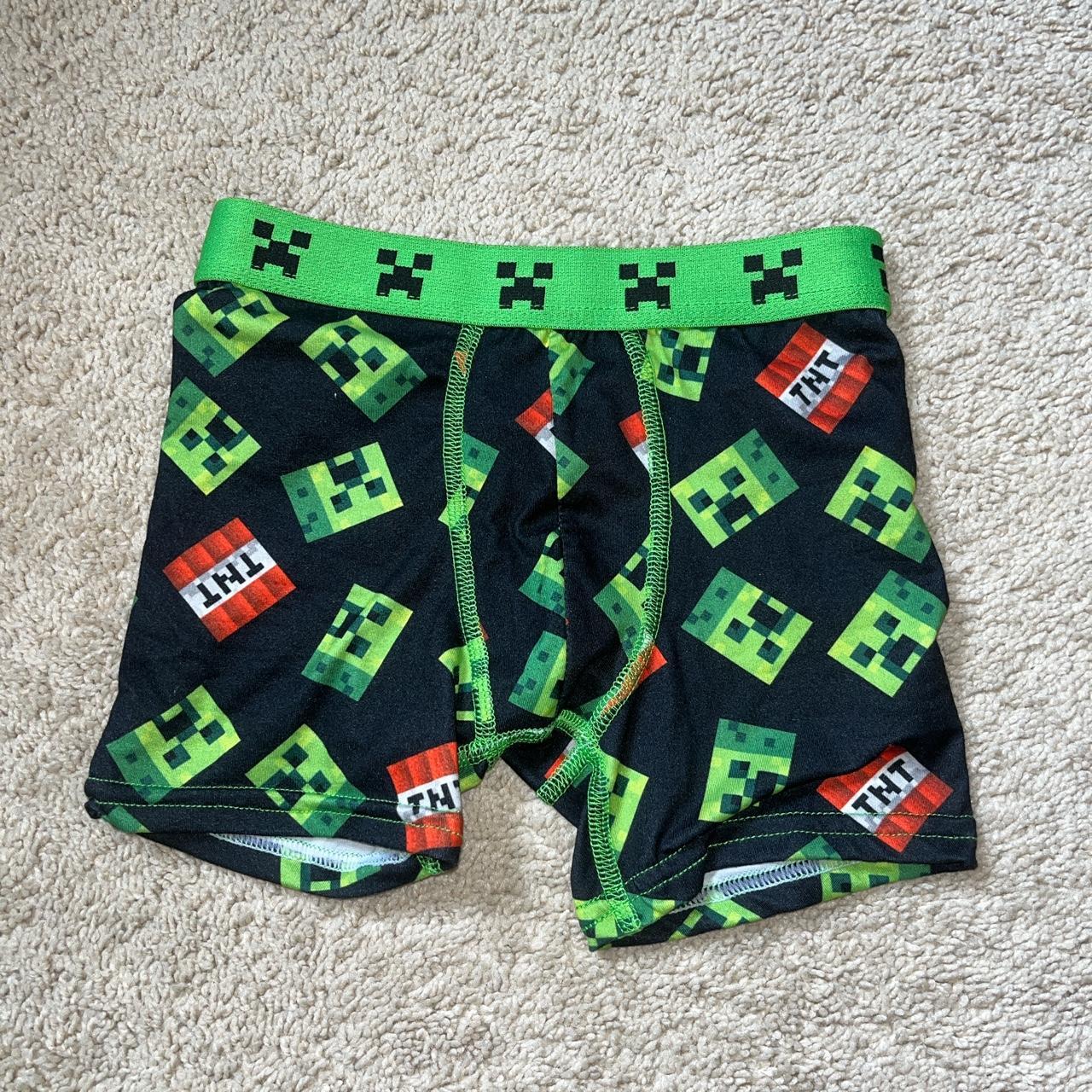 4-pack of Minecraft boxer briefs, never worn. Size 6... - Depop